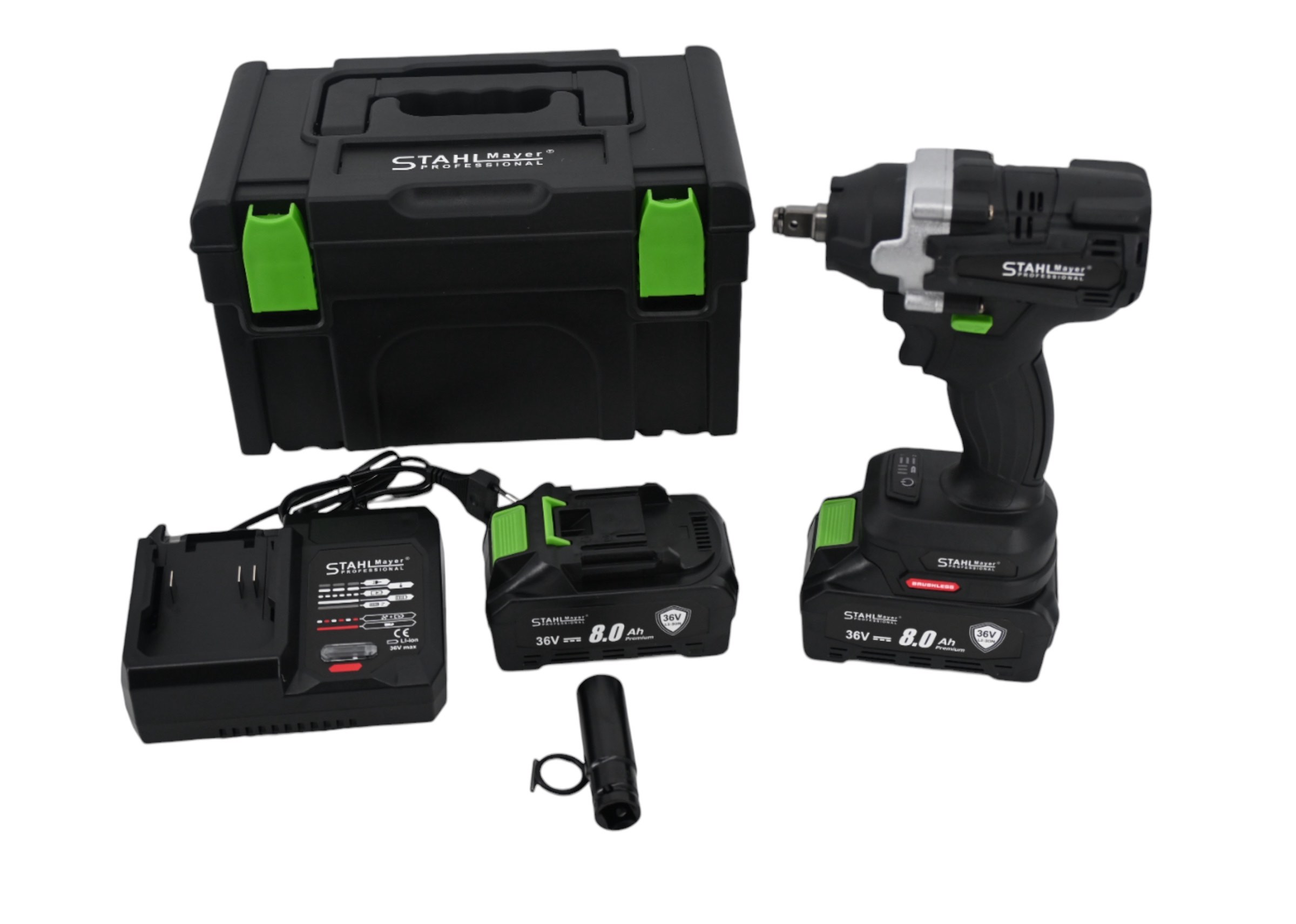 Акумулаторен Ударен Комбиниран Гайковерт STAHLMAYER 36V 8.0AH 850Nm + Подарък Вложка 19мм ...