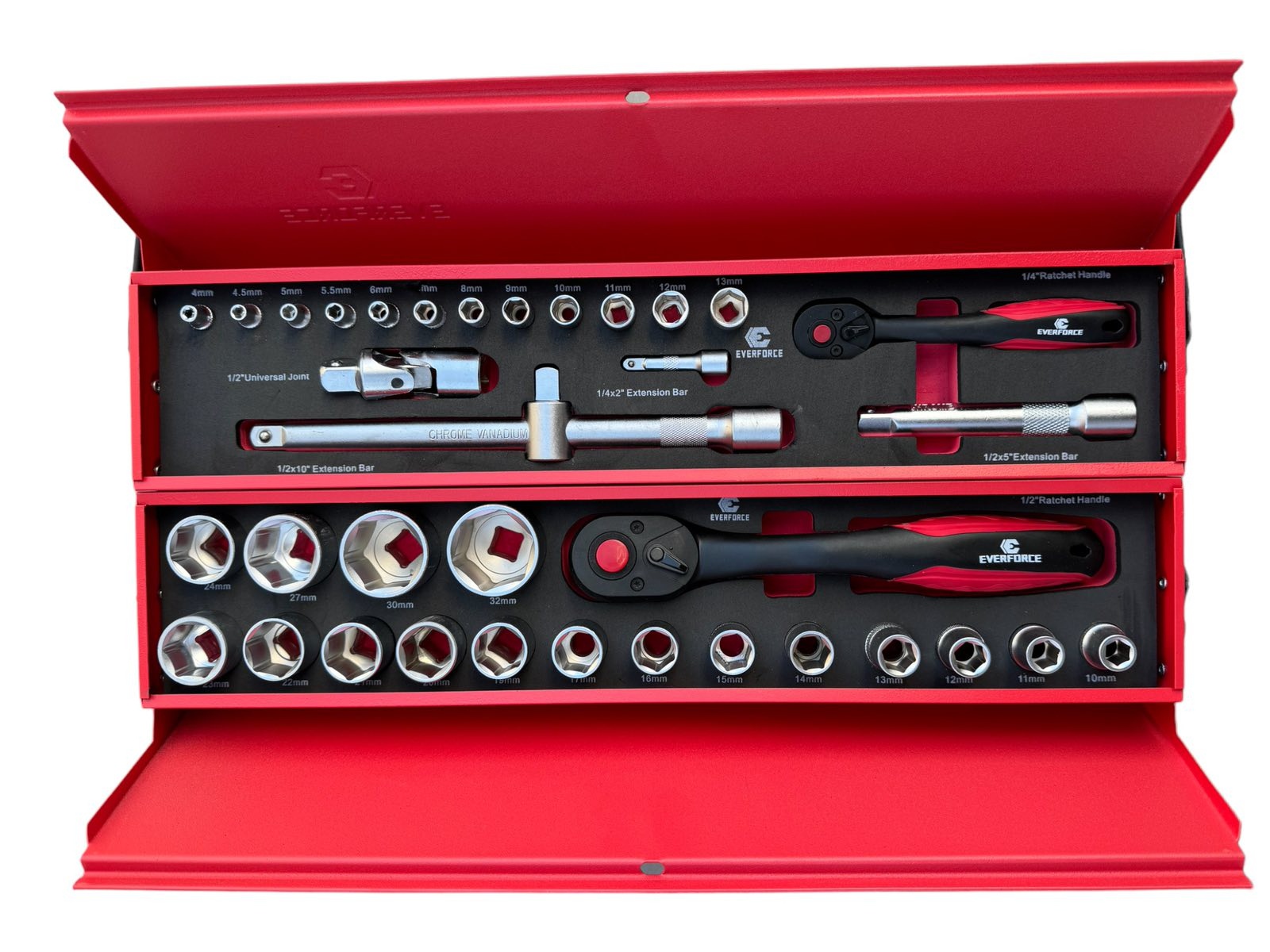 Комплект Инструменти в Метален Куфар 86 части EVERFORCE – Инструменти за всеки